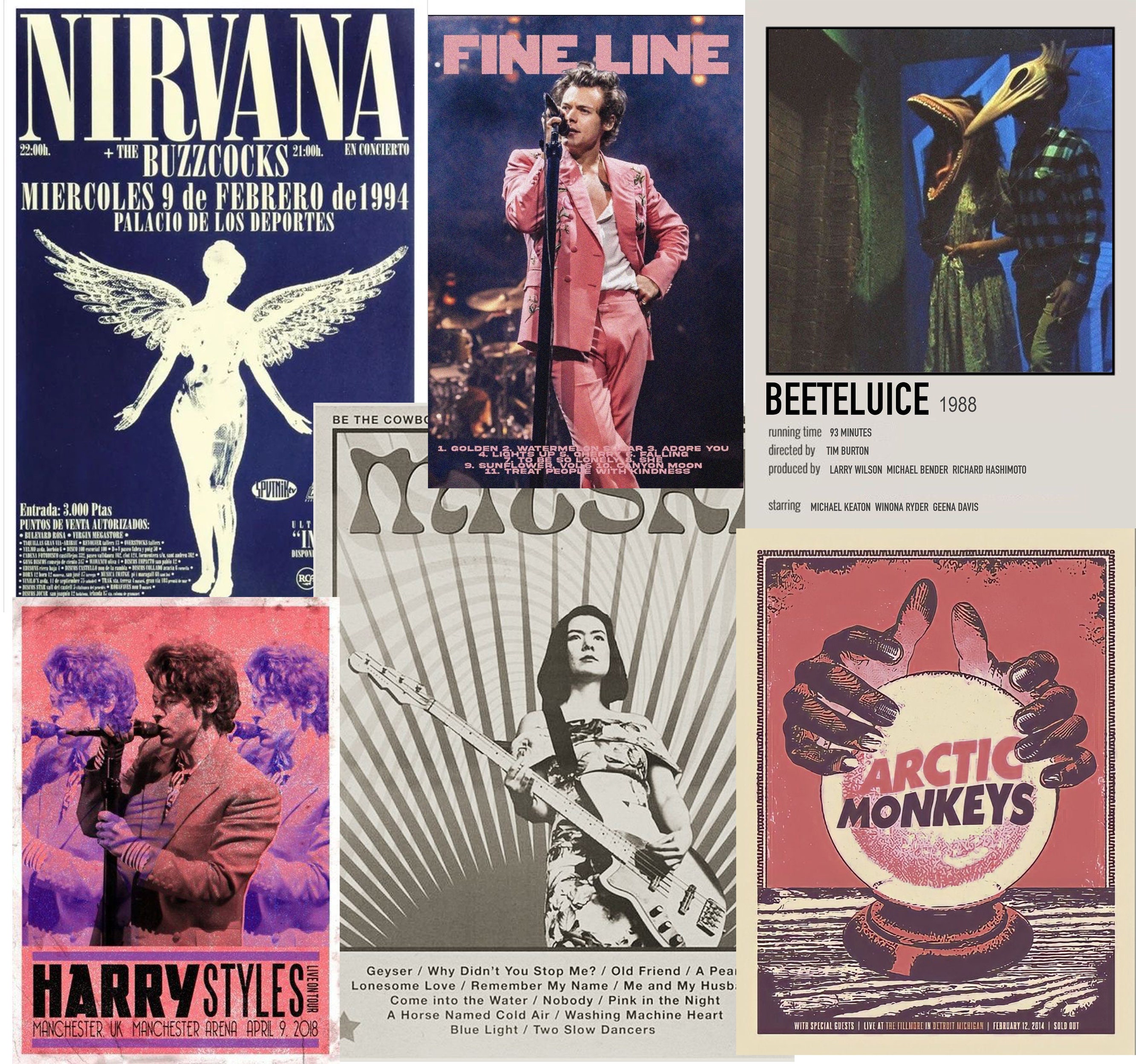 Music Posters Wall Collage Dark Academia Aesthetic Wall Collage Kit ...