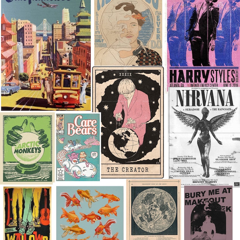 Retro Wall Collage Kit - Etsy