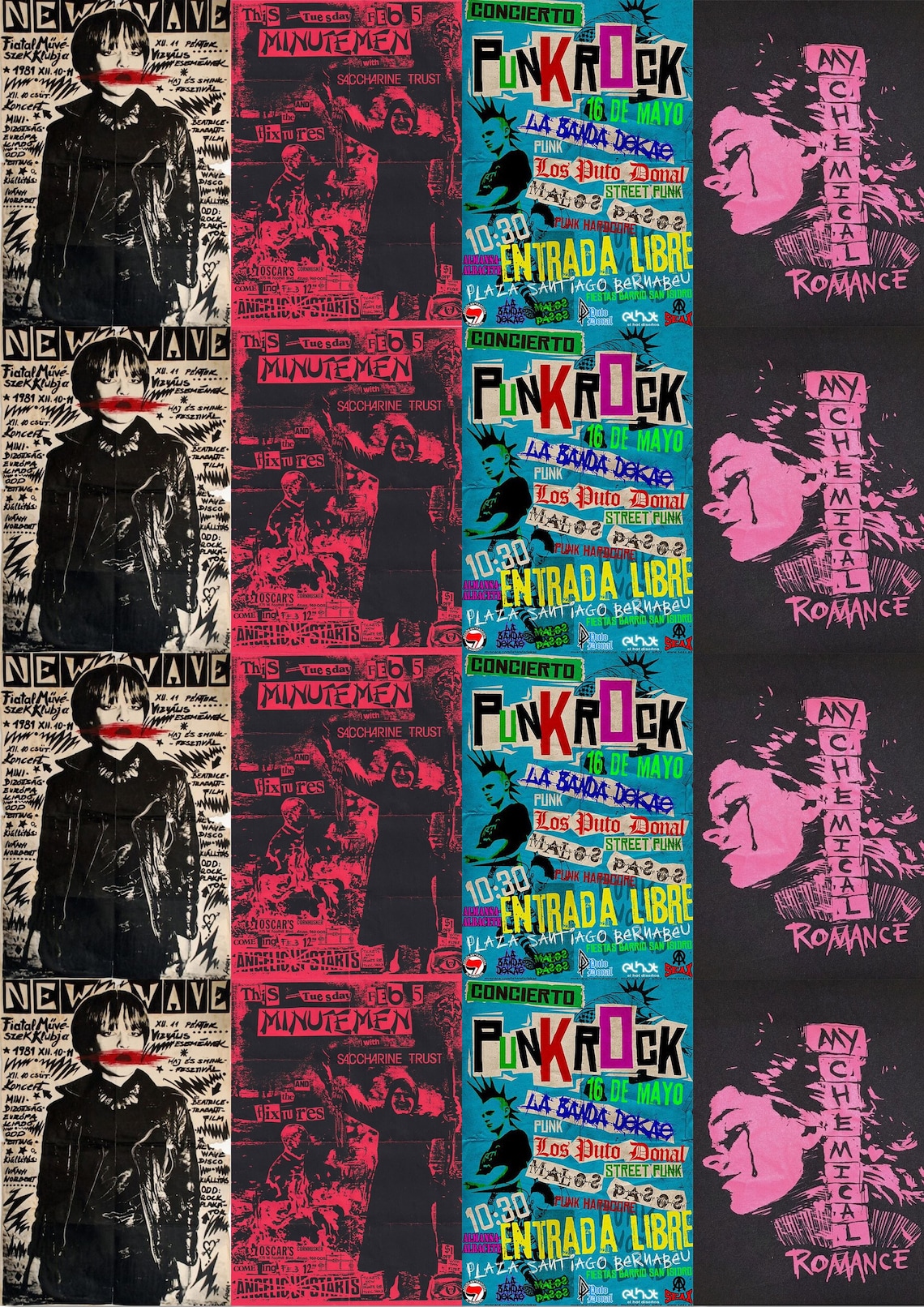 PUNK Posters Retro Aesthetic Wall Collage Kit Hard Rock Retro Band ...