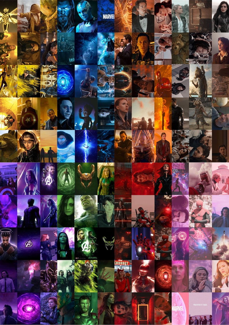 Marvel HIGH RESOLUTION Collage Kit Marvel Rainbow Aesthetic Wall ...