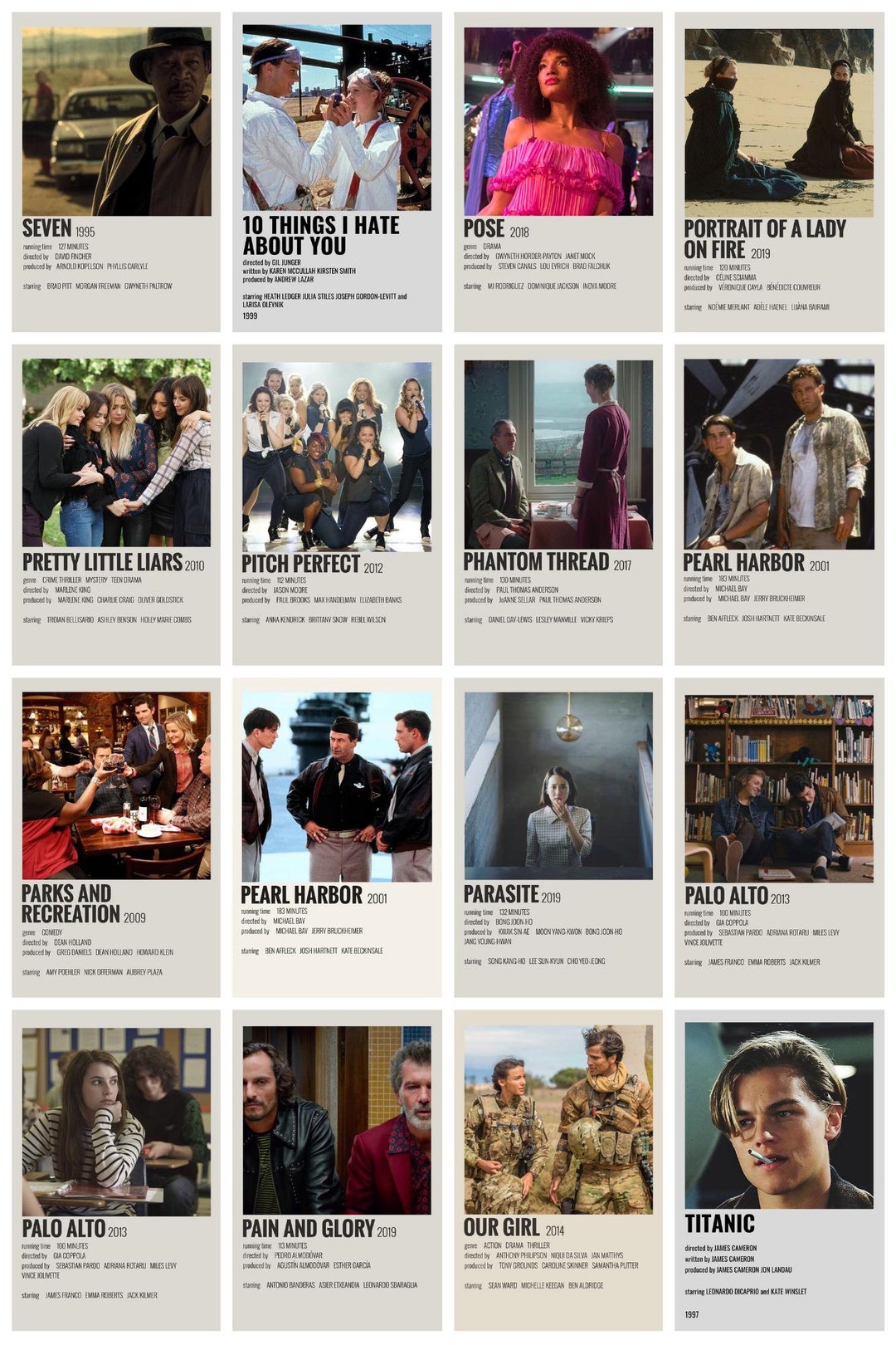 705 STÜCK Minimalistische Filmposter Ästhetische Filmcollage Wandplakat Polaroid Poster TV-Show ...