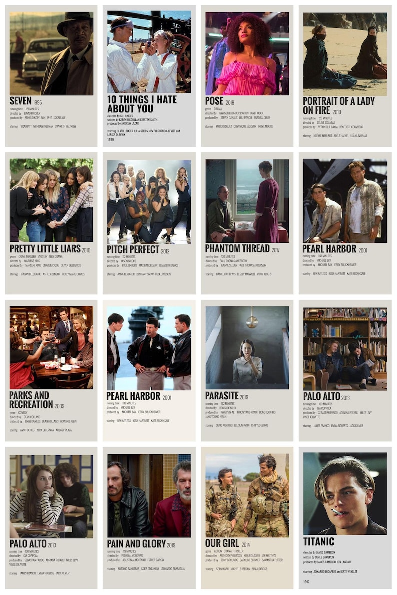 Minimalist Movie Posters Aesthetic Movie Collage Polaroid Poster ...