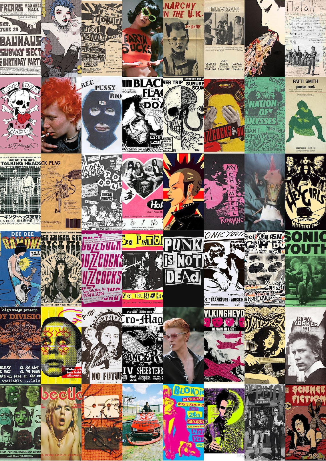 PUNK Posters Retro Aesthetic Wall Collage Kit Hard Rock Retro Band ...