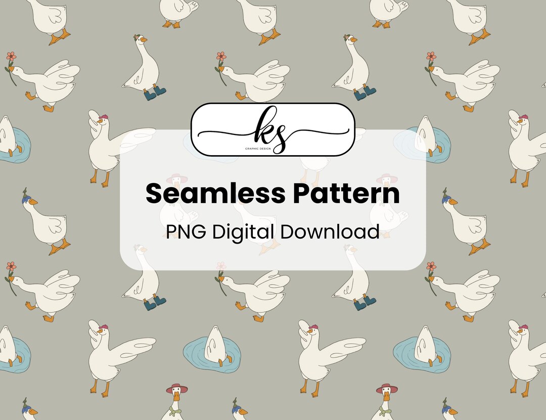 Silly Goose Seamless Repeating Pattern - Geese, Ducks, Digital Download ...