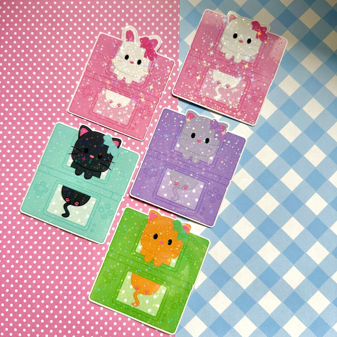 Nintendo Bunnies and Kitties Vinyl Sticker Holographic / Matte - Etsy