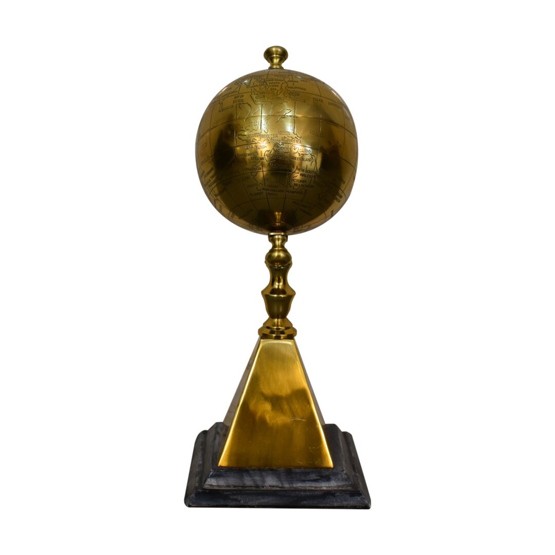 Gold Pyramid Globe World Map Office Decor Table Decor - Etsy