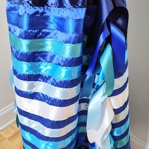Native American Ribbon Skirt Ocean Blue Waves Ribbon Skirt Blue Ribbon ...
