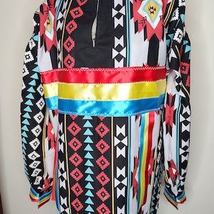 Native American Ribbon Shirt, Native Ribbon Shirt, Tribal Black Drop ...