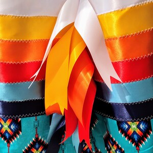 Native American Ribbon Skirt Tribal Dance Ribbon Skirt Turquoise Ribbon ...