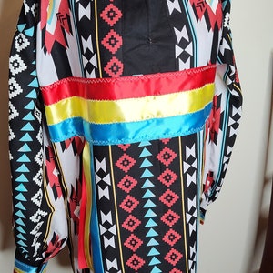 Native American Ribbon Shirt, Native Ribbon Shirt, Tribal Black Drop ...