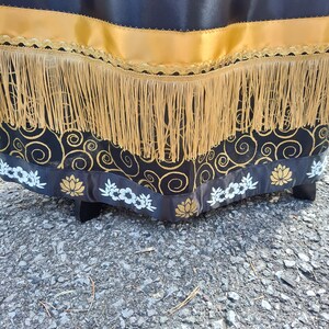 Native American Calico Formal Ribbon Skirt Gold and Black Swirls Ribbon ...