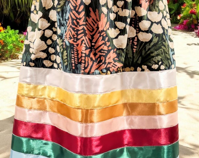 Native American Ribbon Skirt Adelaide Bloom Ribbon Skirt Floral Ribbon ...