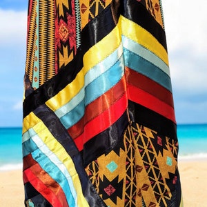 Native American Ribbon Skirt Ribbons Wrap Her Tribal Brown Ribbon Skirt ...