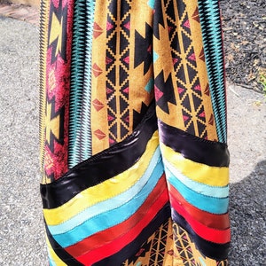 Native American Ribbon Skirt Ribbons Wrap Her Tribal Brown Ribbon Skirt ...