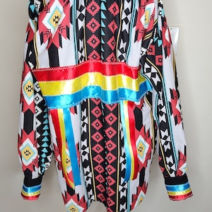 Native American Ribbon Shirt, Native Ribbon Shirt, Tribal Black Drop ...