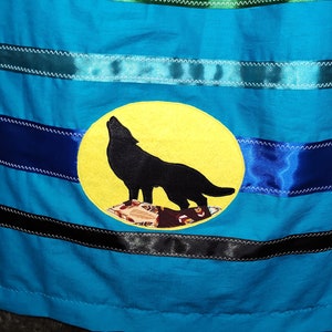 Ribbon Skirt, Native American Ribbon Skirt, Ribbon Skirt With Wolf ...