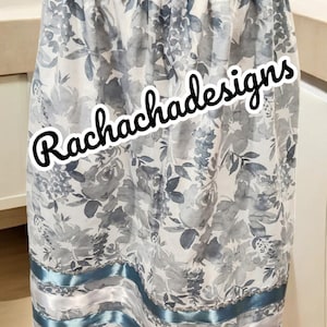 Ribbon Skirt Blue Floral Ribbon Skirt Floral Ribbon Skirt Blue Ribbon ...