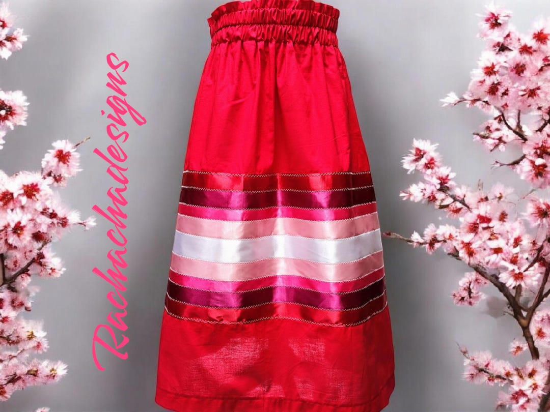 Red Ribbon Skirt Native American Ribbon Skirt - Etsy