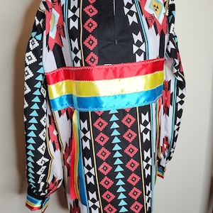 Native American Ribbon Shirt, Native Ribbon Shirt, Tribal Black Drop ...
