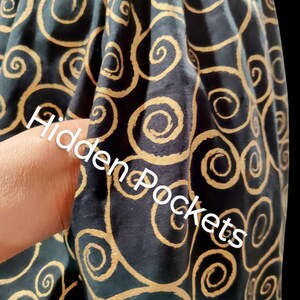 Native American Calico Formal Ribbon Skirt Gold and Black Swirls Ribbon ...