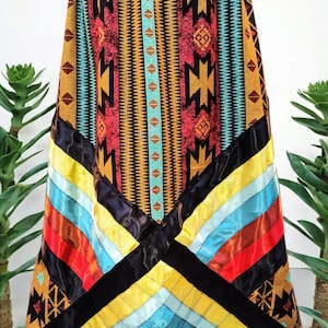 Native American Ribbon Skirt Ribbons Wrap Her Tribal Brown Ribbon Skirt ...