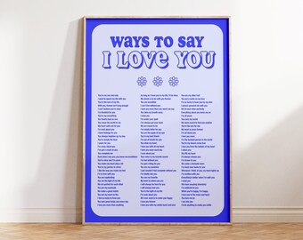 Ways to Say I Love You Digital Print purple INSTANT DOWNLOAD - Etsy