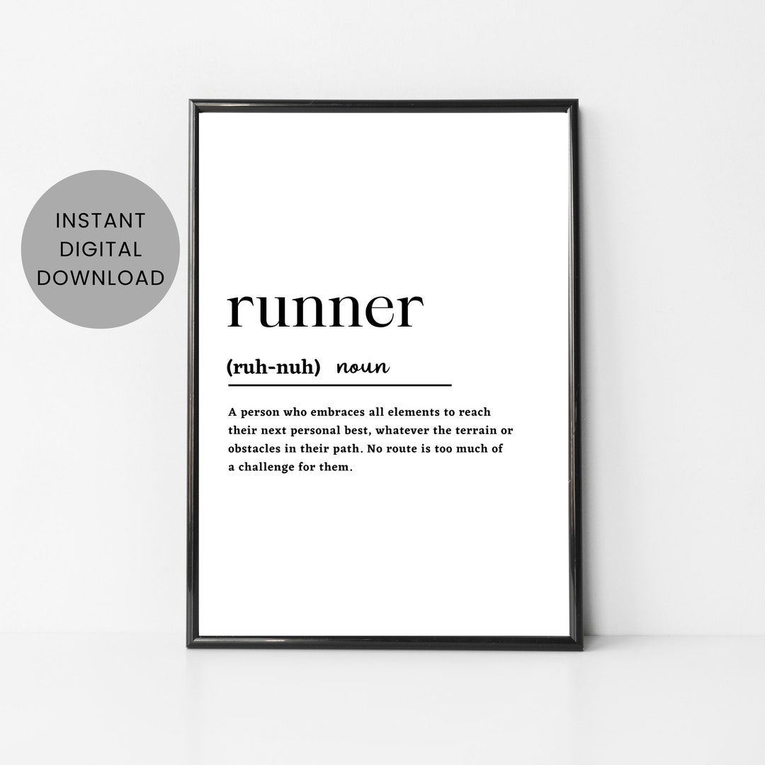 Runner Definition Print Marathon Runner T Athletics Art Running Lover T Instant
