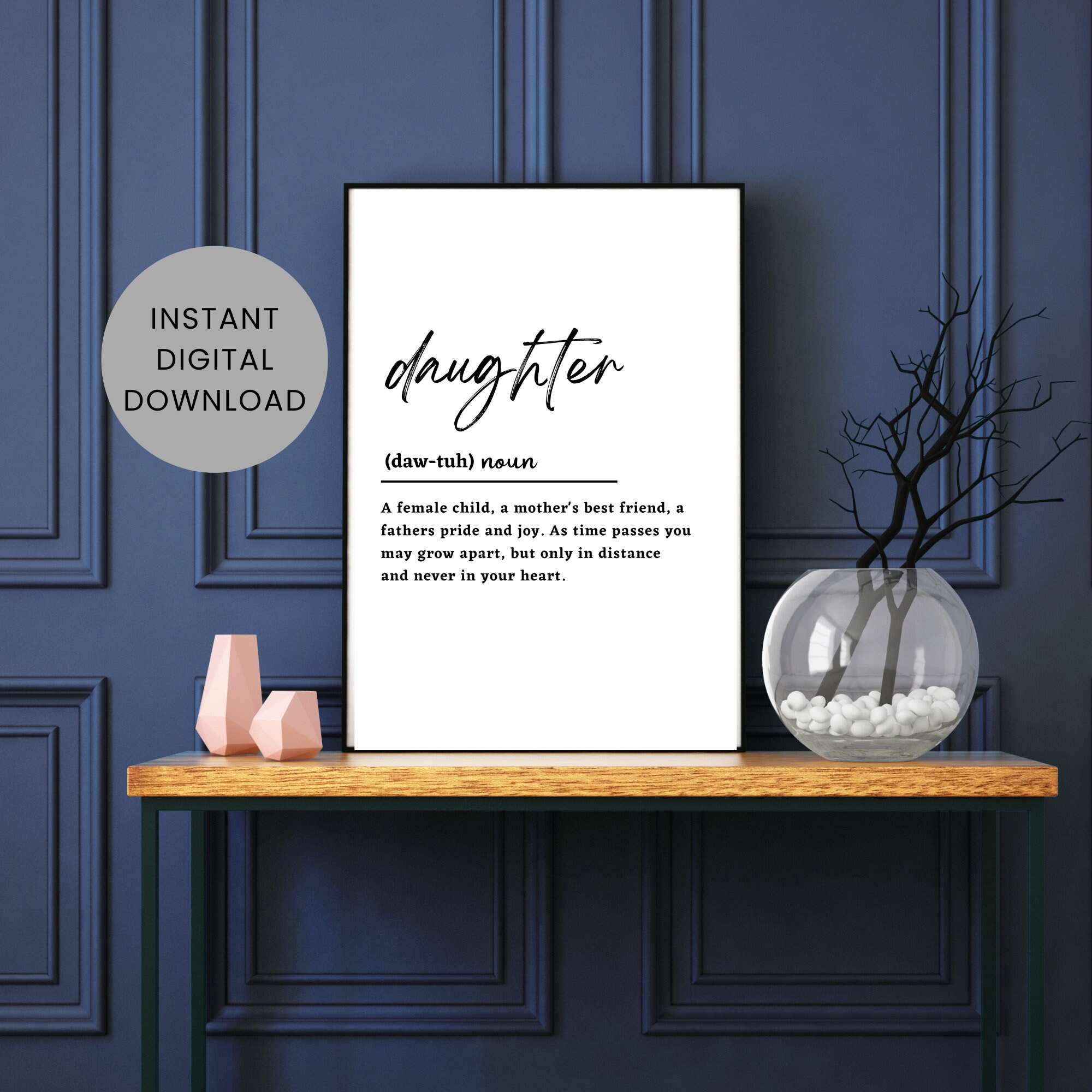 Daughter Definition Print, Wall Art Print, Daughter Print, INSTANT ...