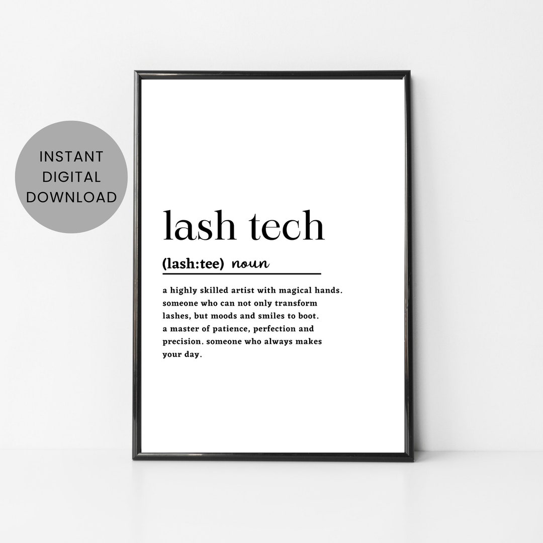 Lash Definition Print, Salon Décor, INSTANT DOWNLOAD, Lash Tech Quote ...