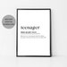Teenager Definition Print, Teenager Sign, Teenager Gift, Teen Print ...