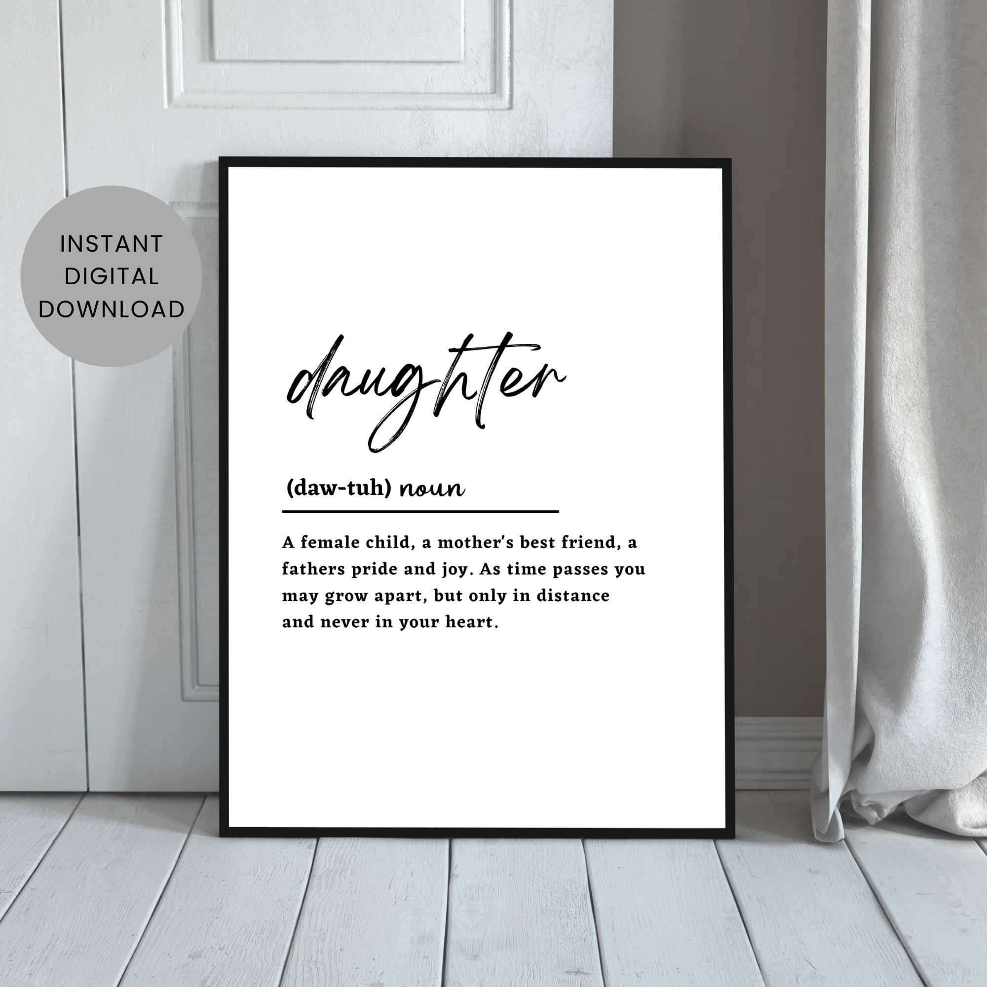Daughter Definition Print, Wall Art Print, Daughter Print, INSTANT ...