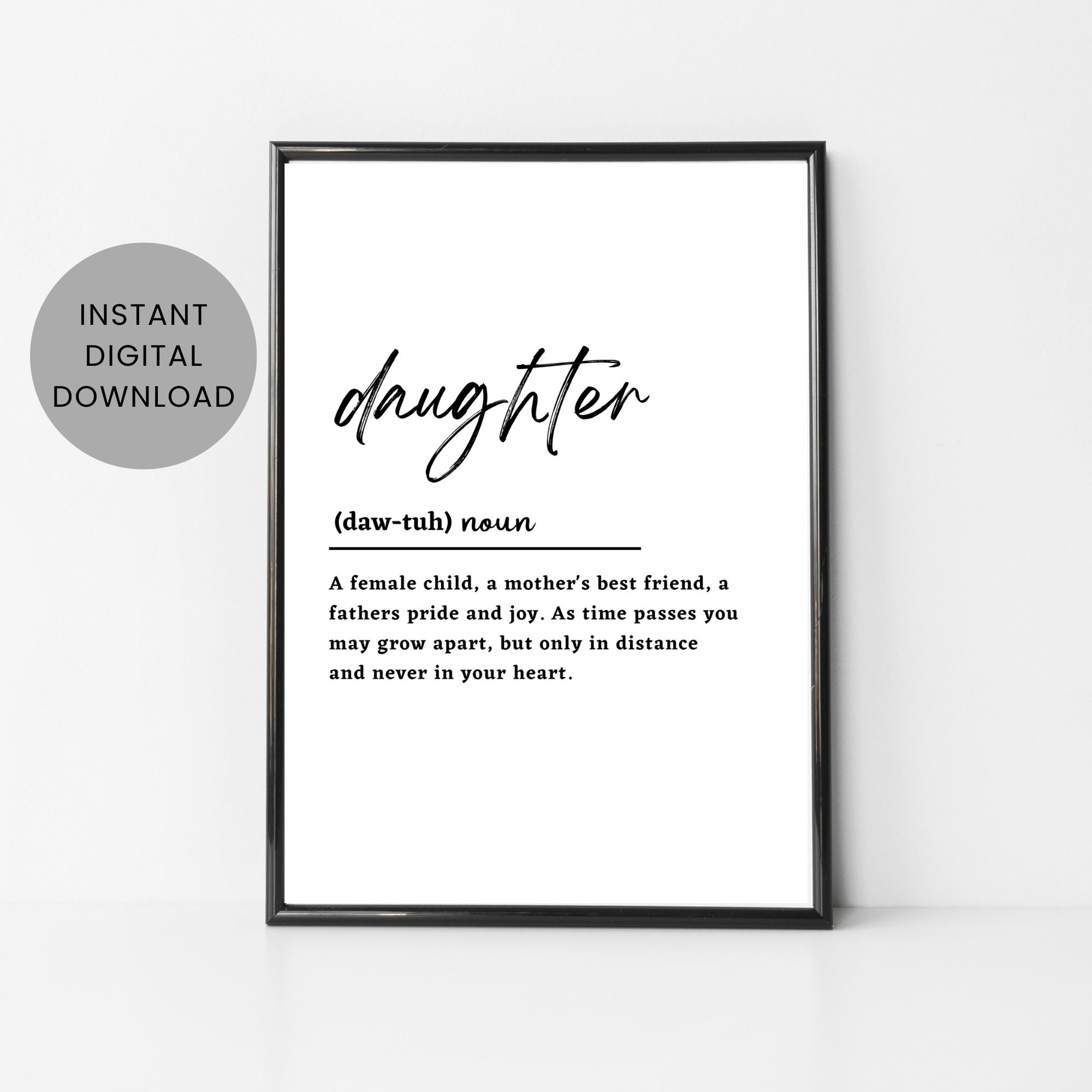 Daughter Definition Print, Wall Art Print, Daughter Print, INSTANT ...
