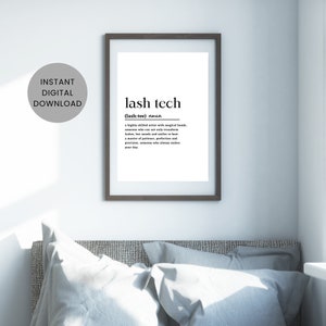 Lash Definition Print, Salon Décor, INSTANT DOWNLOAD, Lash Tech Quote ...