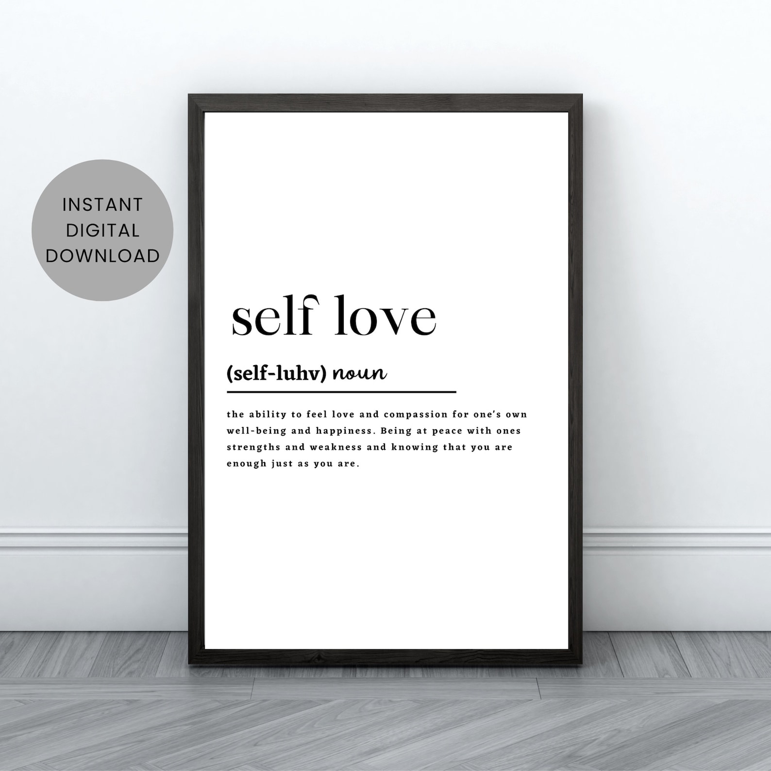 Self Love Definition Print, Affirmation Print, Minimalist Poster, Home ...
