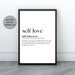 Self Love Definition Print, Affirmation Print, Minimalist Poster, Home ...