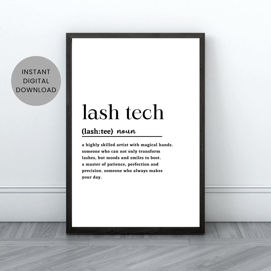 Lash Definition Print, Salon Décor, INSTANT DOWNLOAD, Lash Tech Quote ...