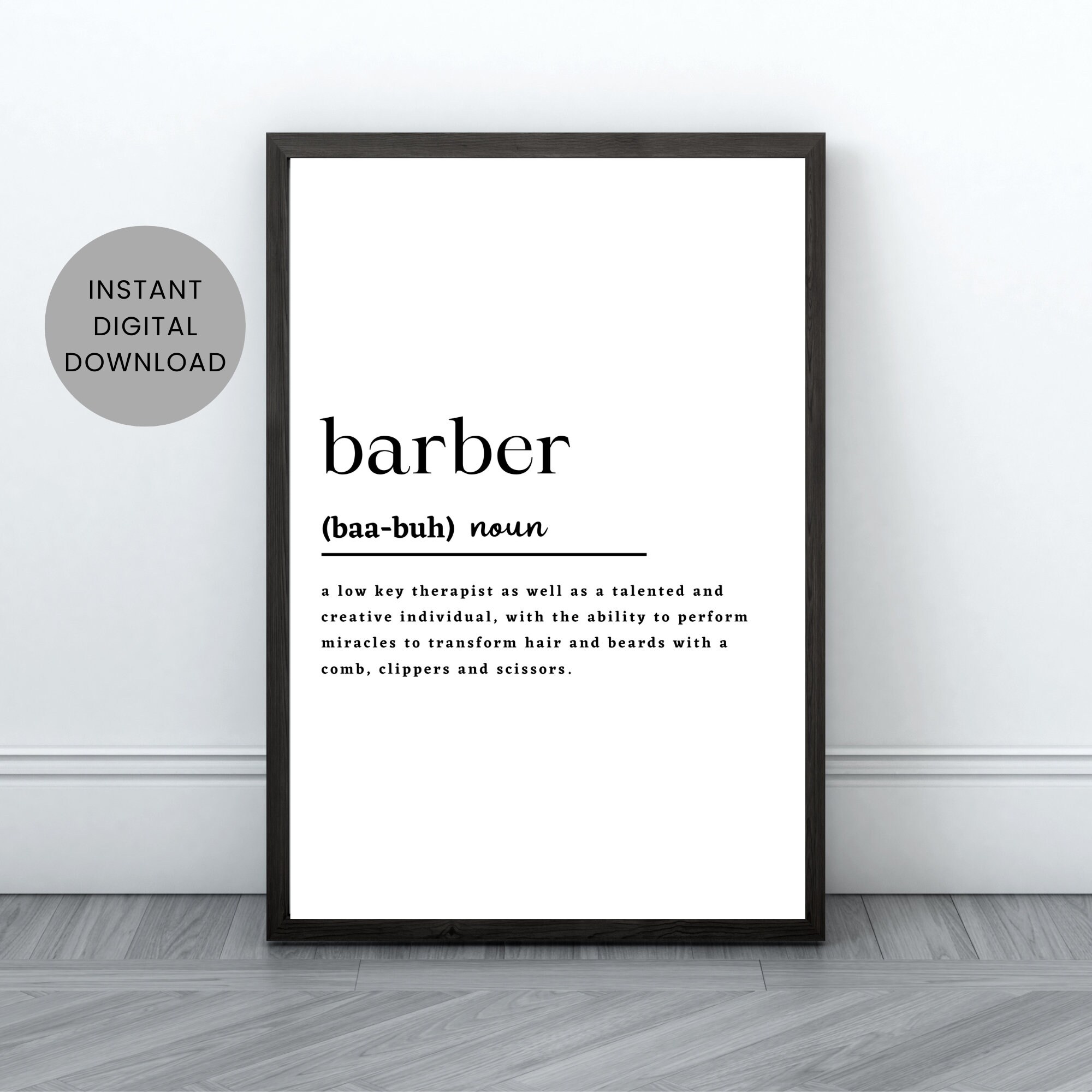 Barber Definition Print, Barber Quote Print, Wall Art Print, Barber ...
