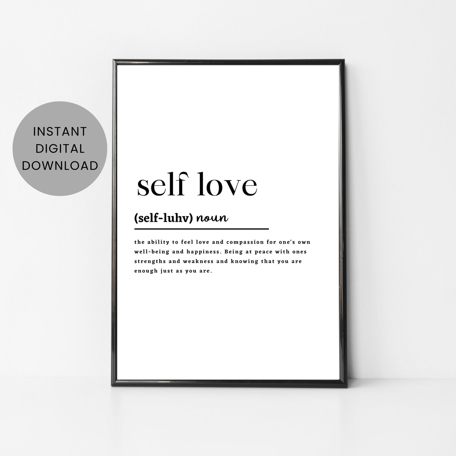 Self Love Definition Print, Affirmation Print, Minimalist Poster, Home ...