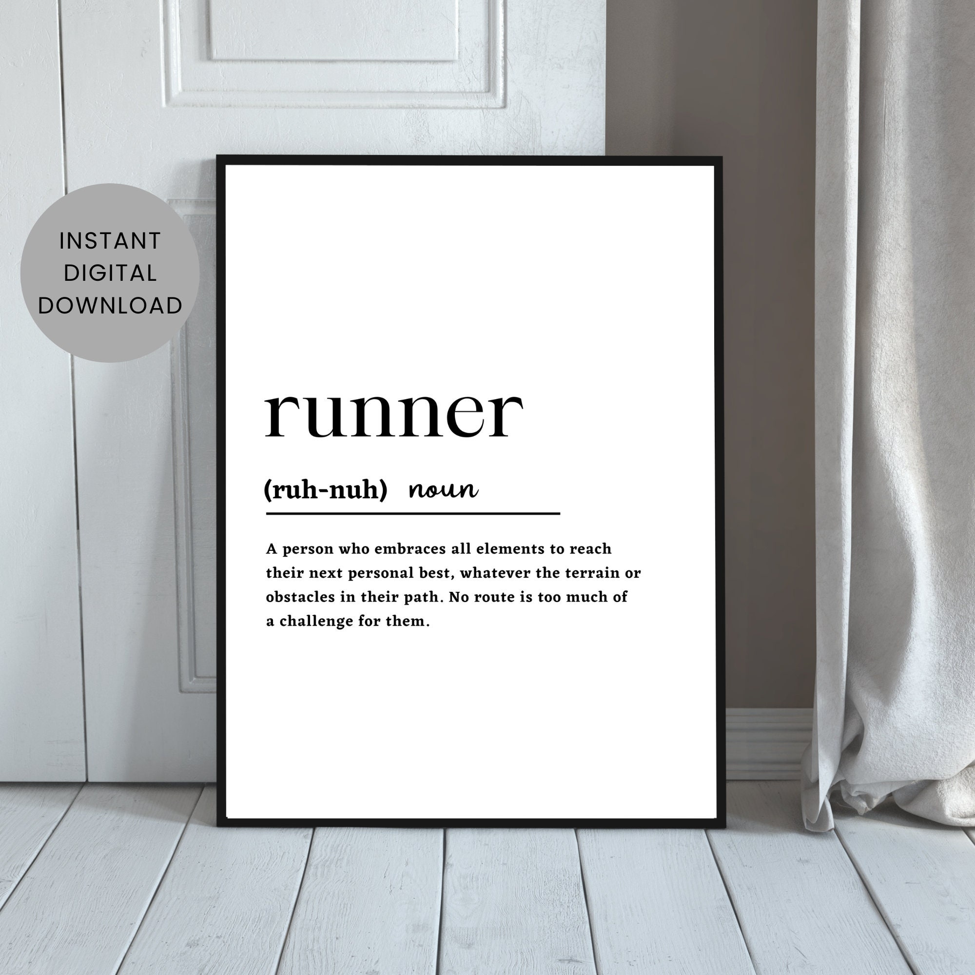 Runner Definition Print, Marathon Runner Gift, Athletics Art, Running ...