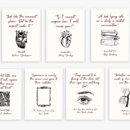 Shakespeare Gallery Wall Classroom Decor High School - Etsy