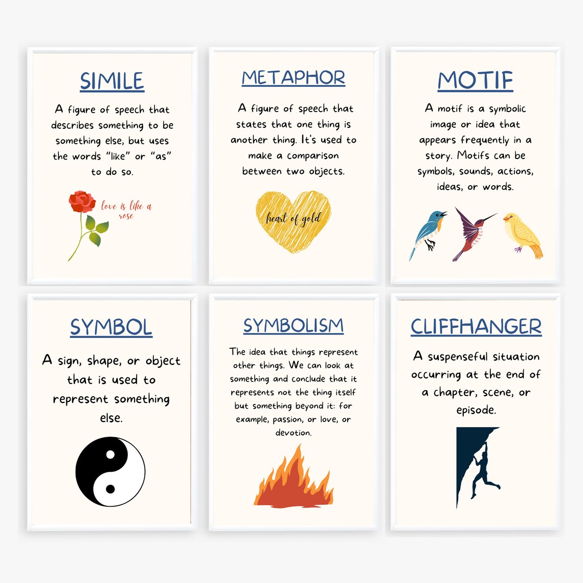 Literary Devices Techniques Posters High School Middle - Etsy