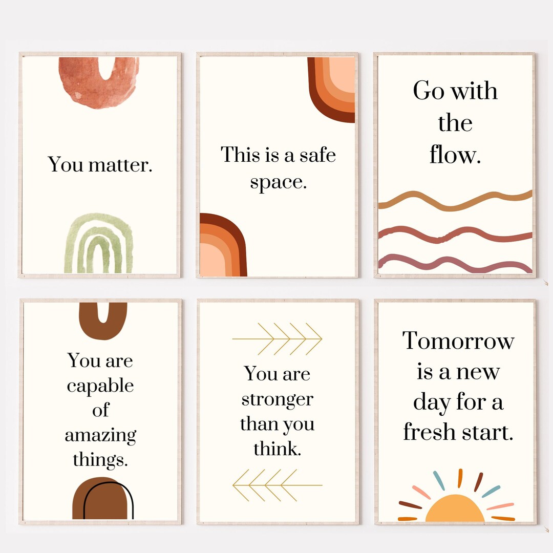 Positive Boho Classroom Decor; Growth Mindset Posters; Positive Student ...
