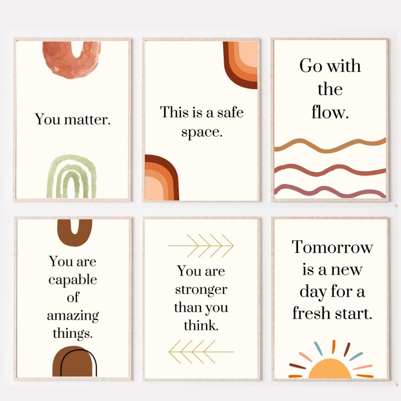 Positive Boho Classroom Decor; Growth Mindset Posters; Positive Student ...