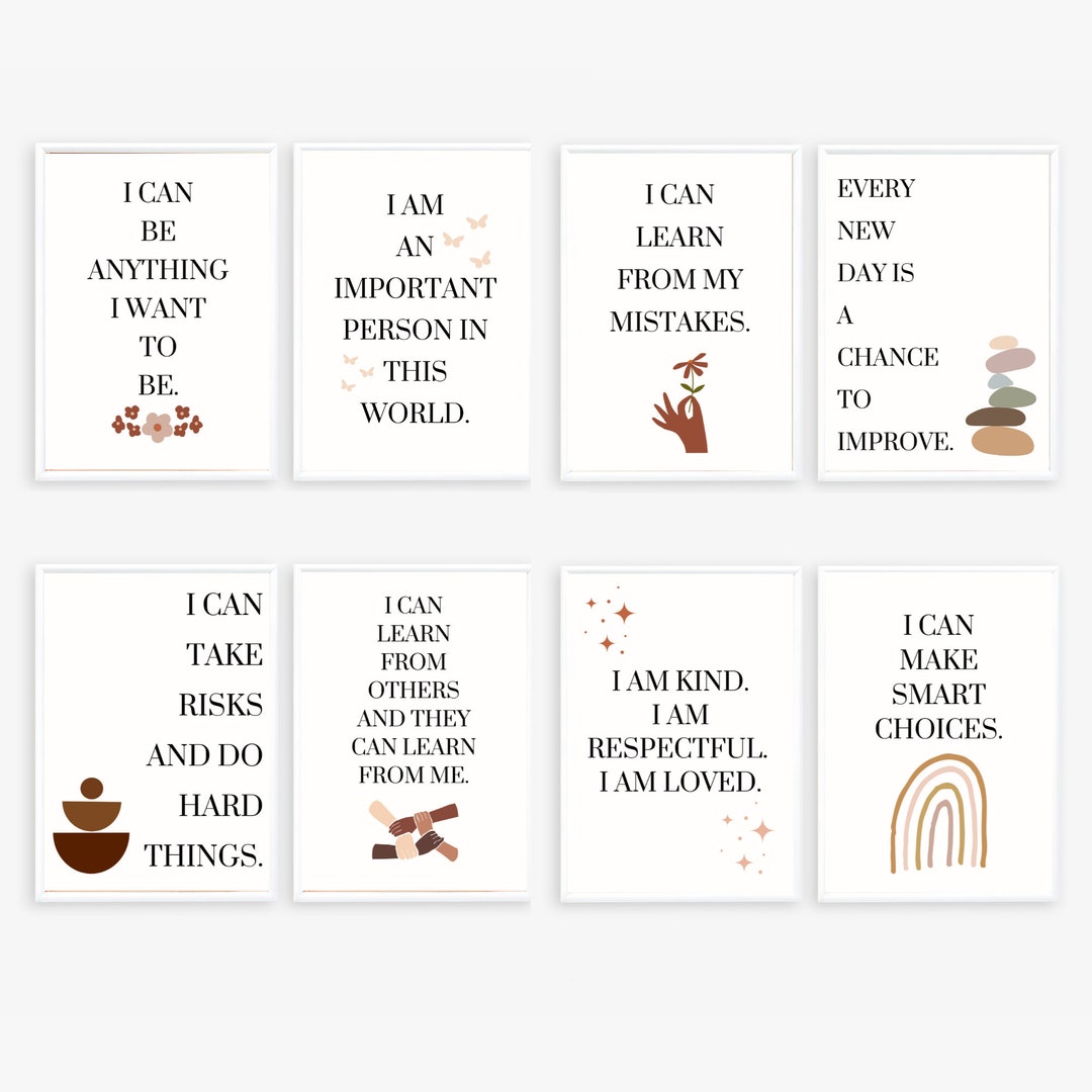 Boho Student Affirmations; Growth Mindset Prints; Positive Classroom ...