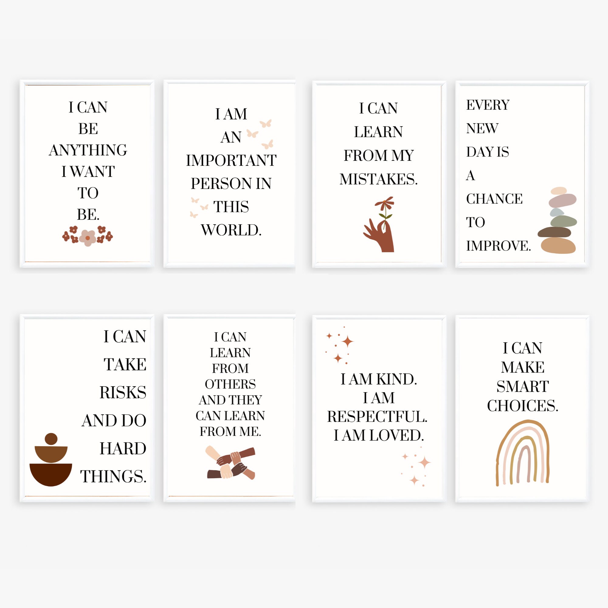 Boho Student Affirmations Growth Mindset Prints Positive Classroom ...