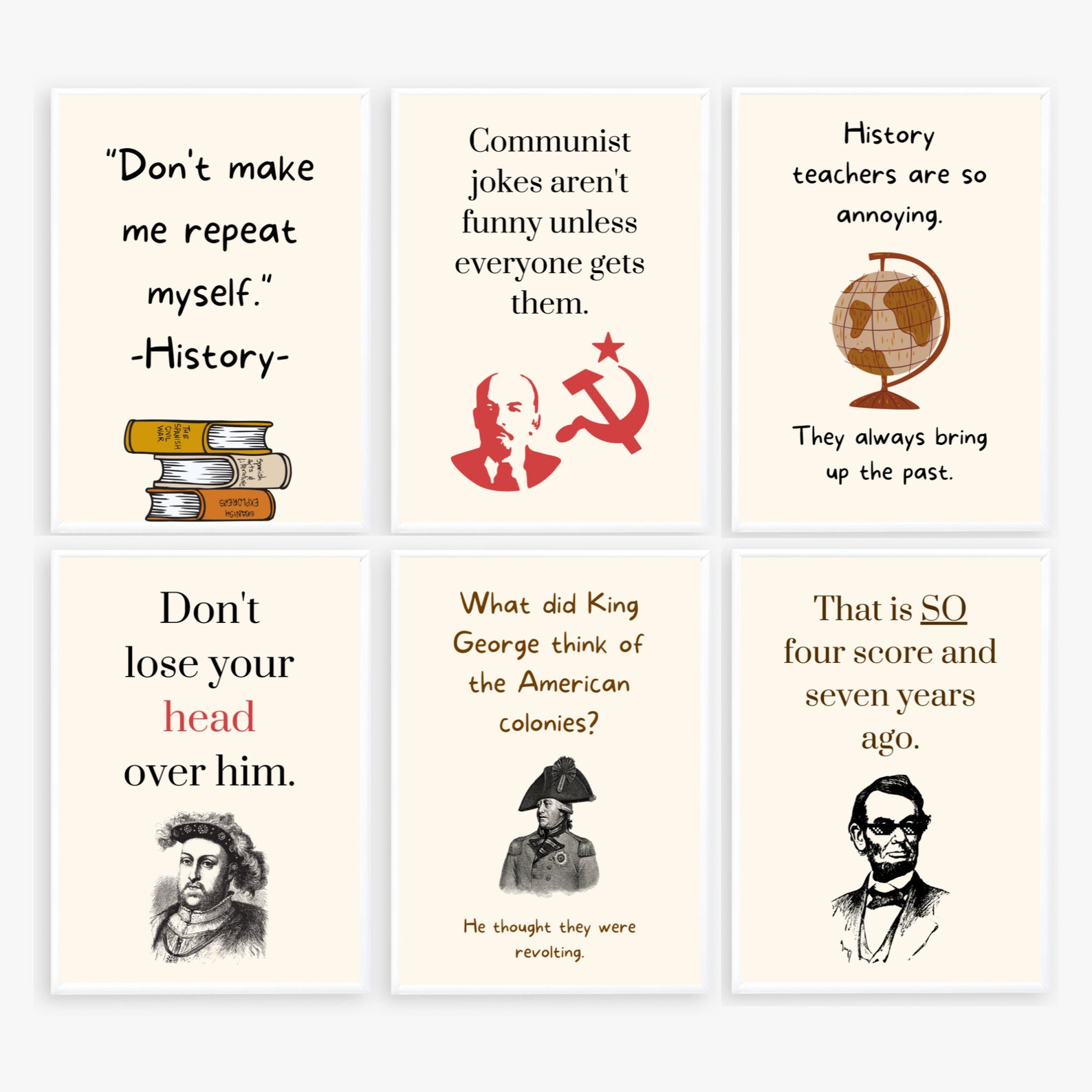 Funny History Teacher Posters; History Classroom Decor; Social Studies ...