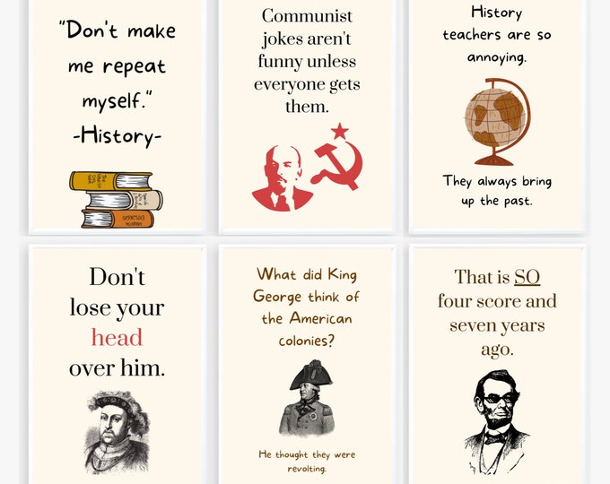 Funny History Teacher Posters; History Classroom Decor; Social Studies ...