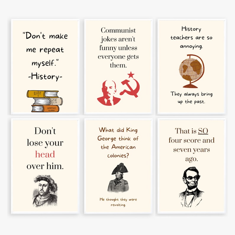 Funny History Teacher Posters; History Classroom Decor; Social Studies ...