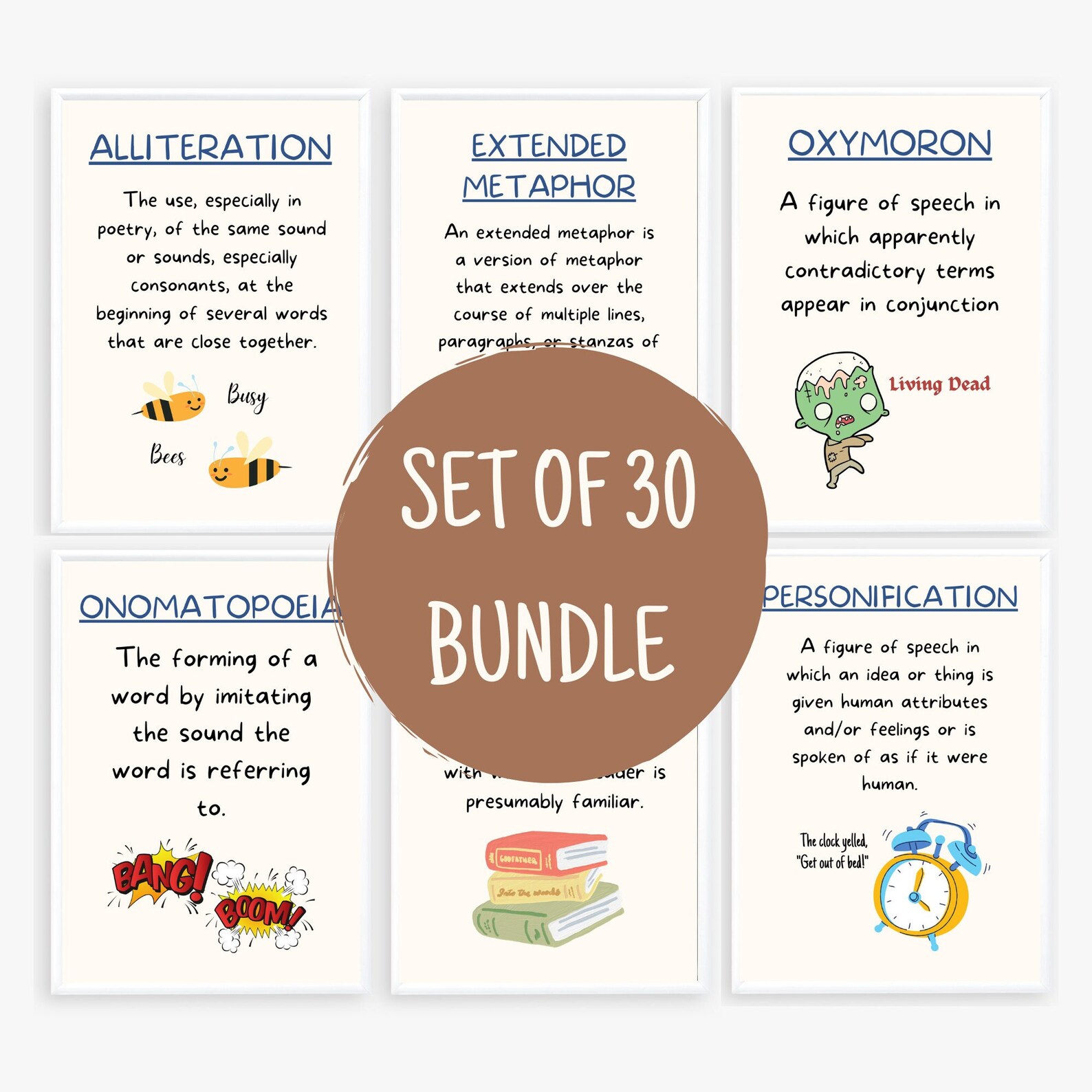 Literary Devices Techniques Posters; High School; Middle School ...