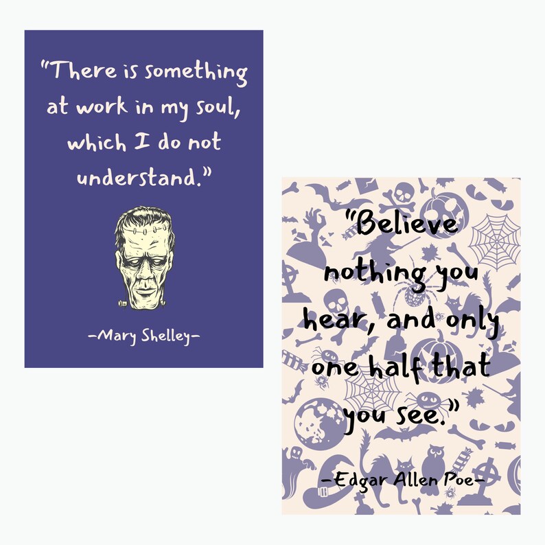 Halloween Inspired Classroom Decor; Gothic Book Quotes; Horror Famous ...